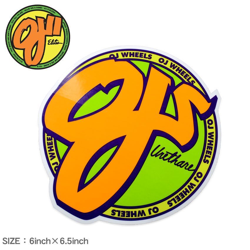 OJ ステッカー STANDARD CLEAR MYLAR STICKER 6IN×6.5IN 88281519 カラー:グリーン×オレンジ ...