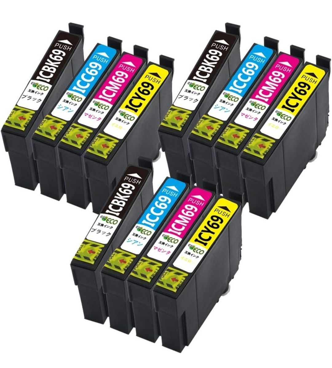 ★IC69 IC4CL69 12本セット EPSON エプソン 互換 インク カートリッジ 対応機種: PX-045A PX-046A PX-047A PX-105 PX-405A PX ...