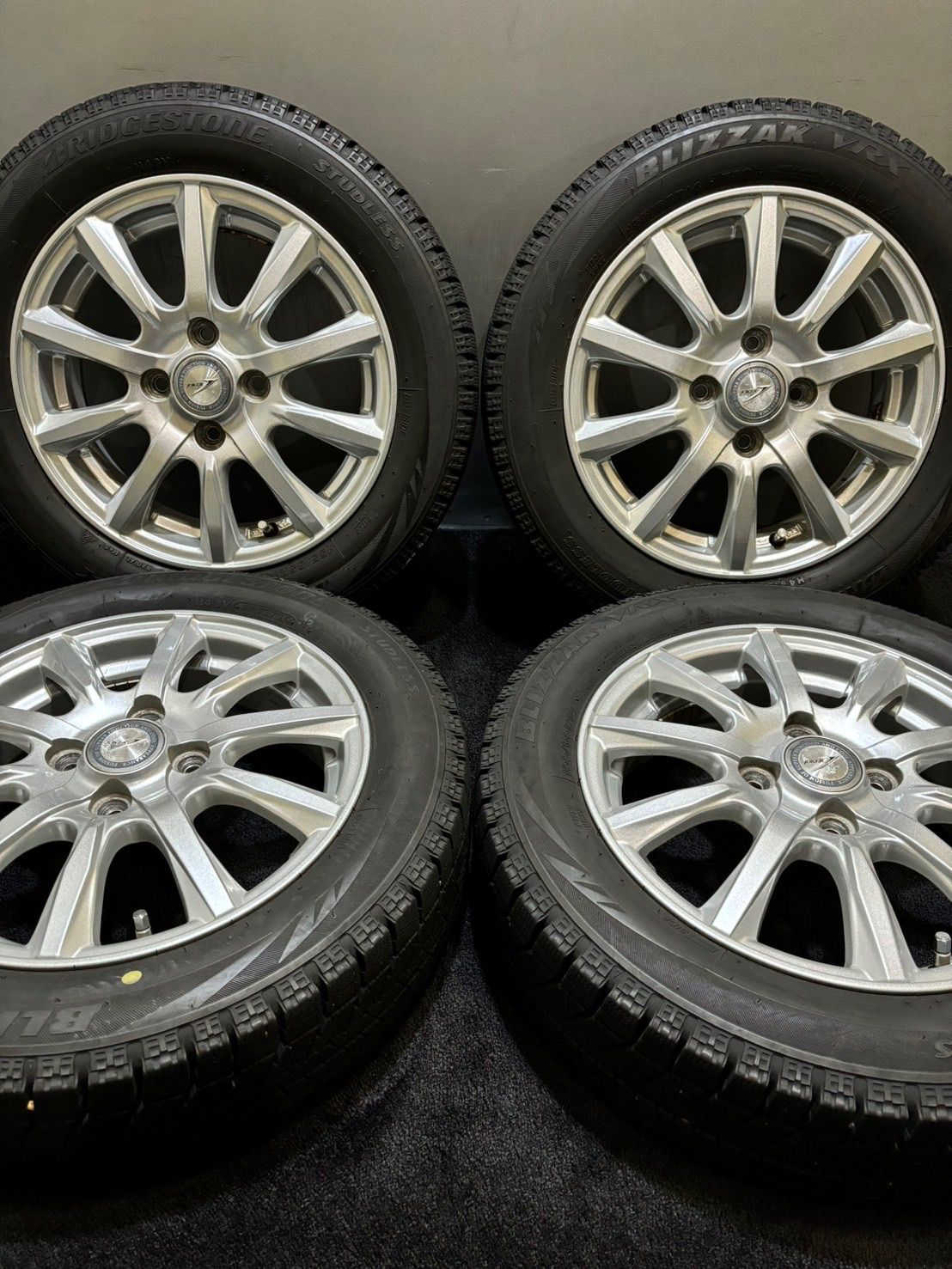 ★155/65R14 BRIDGESTONE/VRX 20年製 JOKER 14インチ 4.5J +45 100 4H スタッドレス 4本 N ...