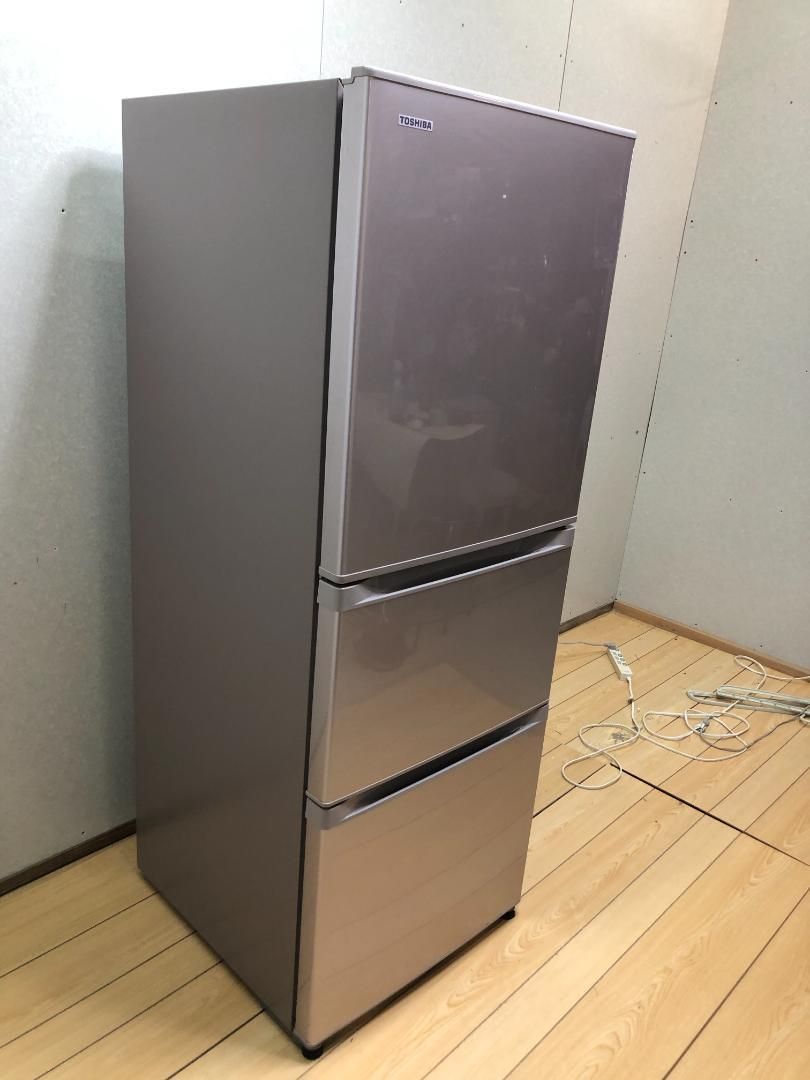 東芝 3ドア 冷凍冷蔵庫 330L GR-H34S (S) シルバー 右開き うるおいラップ野菜室 一気冷凍 ロータイプ TOSHIBA 冷蔵庫 2016年製 家電 250408-7 - メルカリ