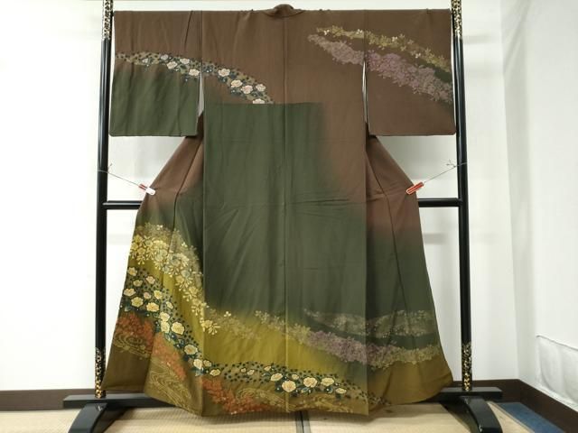 平和屋着物○訪問着 辻が花 暈し染め 金彩 松坂屋扱い 正絹 逸品