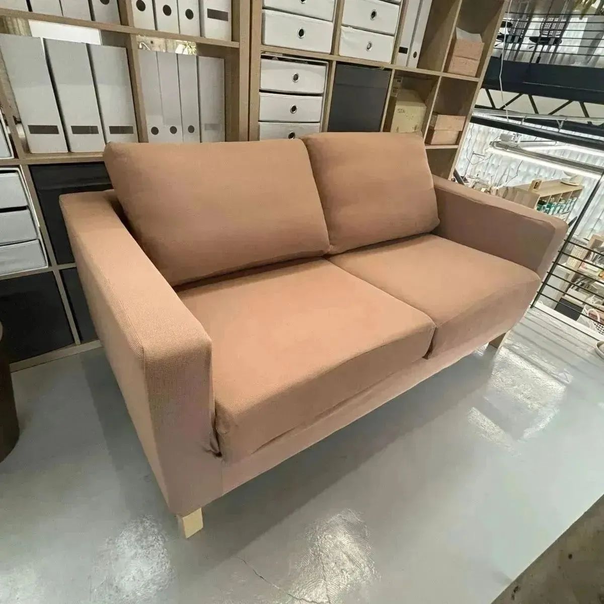 IKEA KARLSTARD(カルルスタード) 肘付き2人掛用カバー カフェオレ - メルカリ