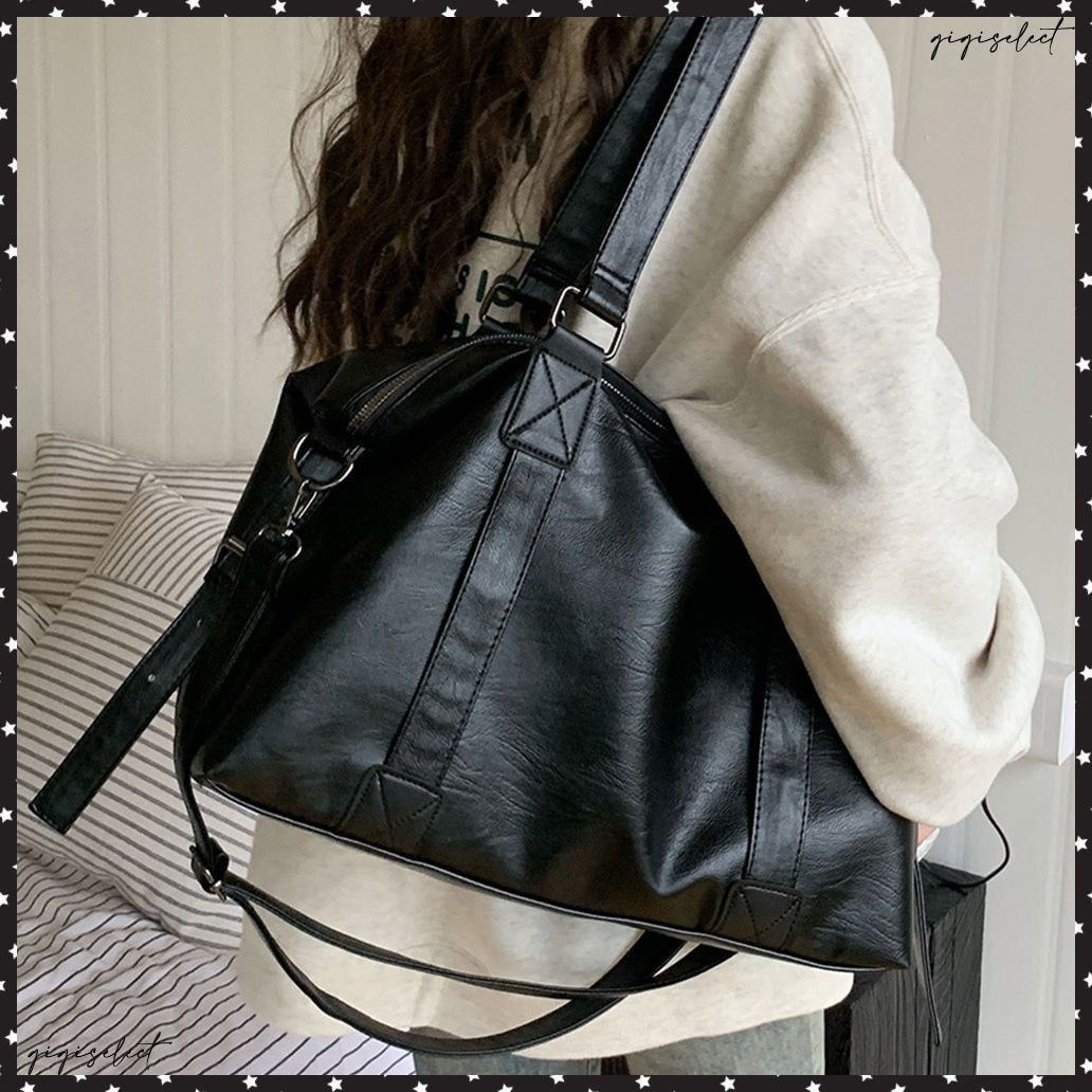 大容量トートバッグA4通勤通学ママバッグレディース ショルダーバッグ 肩掛け シンプル 無地 旅行 オフィス手提げバッグ フェイクレザー マザーズバッグ斜め掛けハンドバッグ PU 2WAY ...