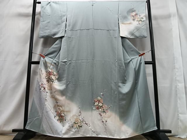 平和屋着物□訪問着 吉祥枝花文 暈し染め 金彩 正絹 逸品