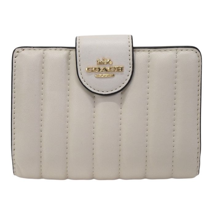 コーチ COACH ミディアム コーナー ジップ ウォレット ナッパレザー ピロー キルティング C3454 二つ折り財布 L字ファスナー ...