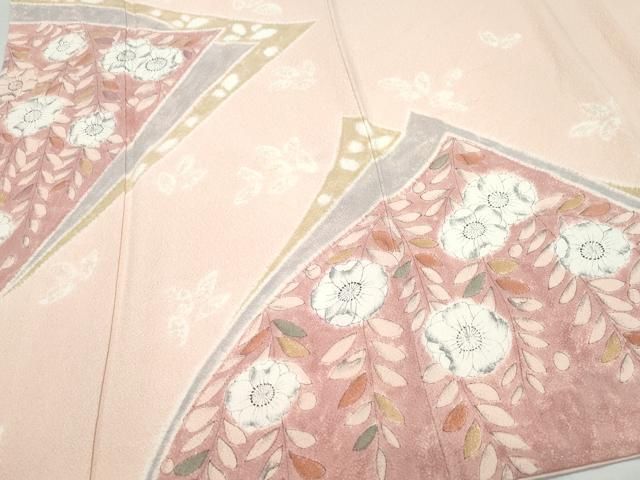 平和屋着物○訪問着 辻が花 絞り 真赭色 鈴乃屋扱い 正絹 逸品