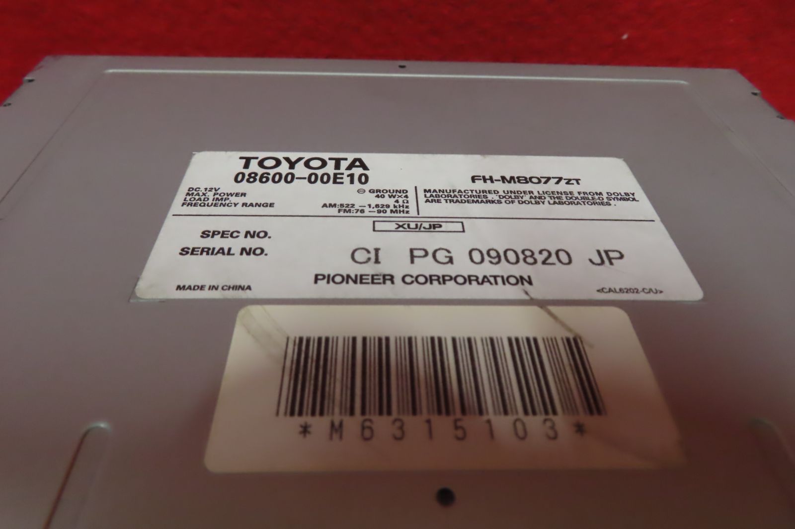 ＊CS844＊動作保証付/トヨタ CKP-W52 CD カセットデッキ ワイド2DIN カーオーディオ CD カセットプレーヤー 本体のみ ...