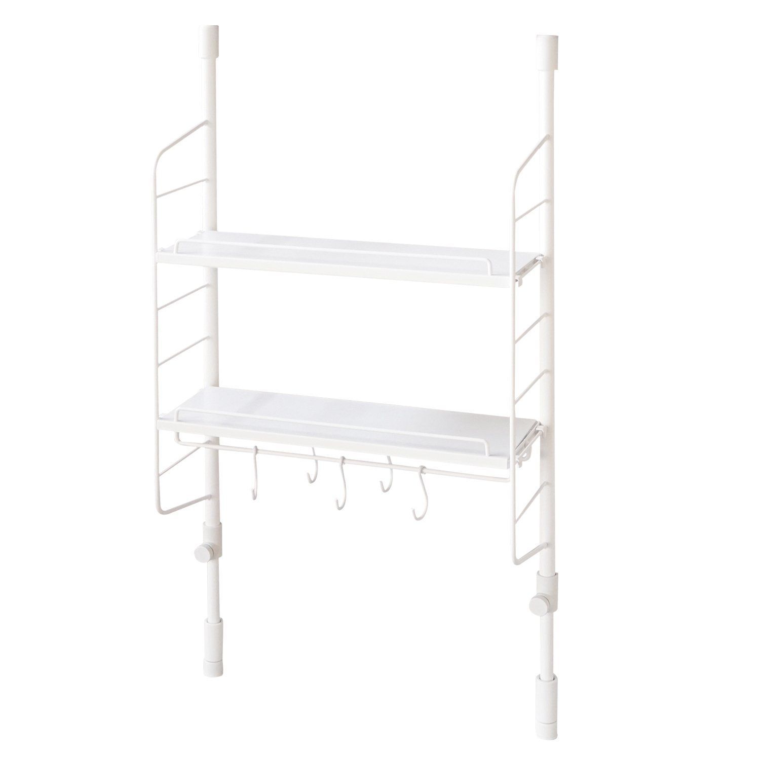 【特価セール】SPLUCE 突っ張りキッチンラック SHINDO スリムポールラック ハンガーセットM ホワイト 高さ70~105cm HEIAN 幅39.5cm SPL-2 平安伸銅工業 ...