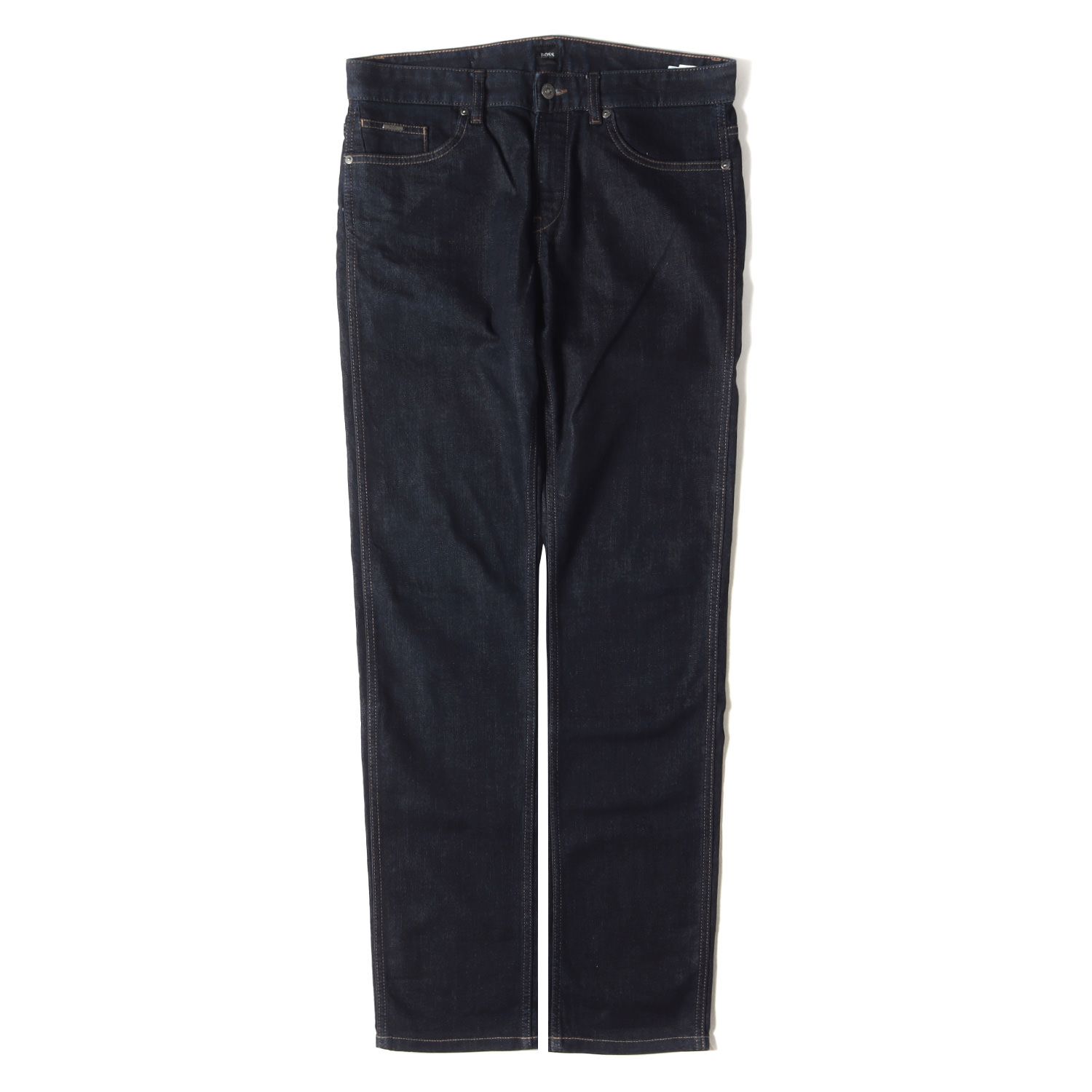 HUGO BOSS ヒューゴボス パンツ サイズ:33 ジッパーフライ テーパード ストレッチ デニムパンツ インディゴ ボトムス ジーンズ ...