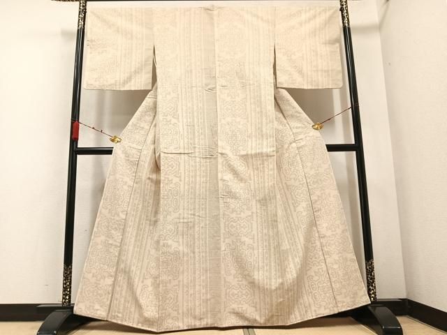 平和屋着物○結城紬 80亀甲 エ霞文 正絹 逸品 CAAX1022vf