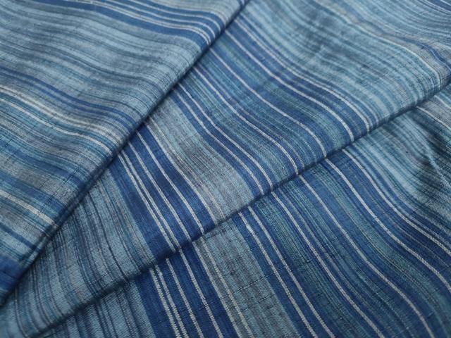 平和屋着物▽上質な紬 単衣 縞 正絹 逸品 DAAS1797ud