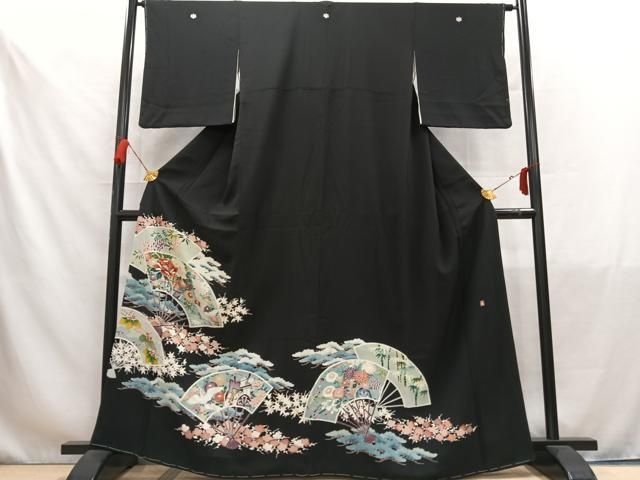 平和屋着物○豪華黒留袖 友禅 作家物 吉祥花文 暈し染め