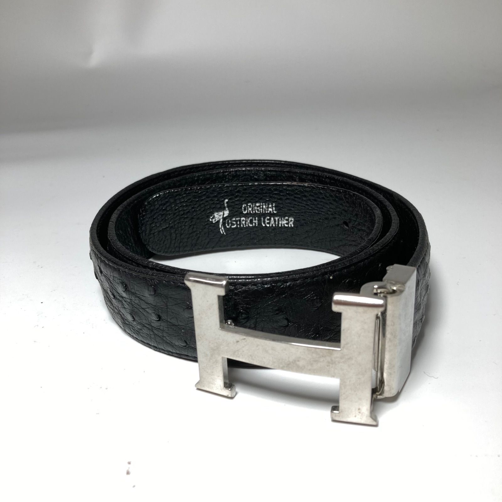 M1009-23-5 ベルト Belt オーストリッチ革 Original Ostrich Leather 黒 - メルカリ