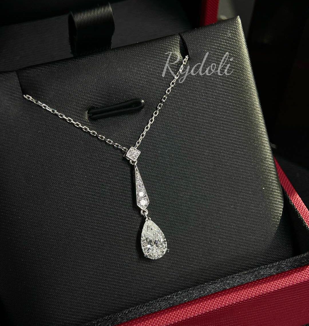 PT950 1.08ct E VS1 オーダーメイドネックレス ラボグロウンダイヤモンド IGI鑑定書付き ペアシェイプカト ジュエリー誕生日記念日プレゼント プラチナペンダントジュエリー ...
