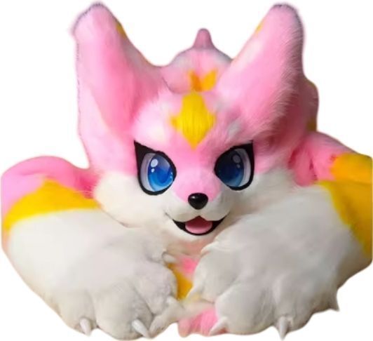 ☆着ぐるみ ケモノ体 フルスーツ セット NO.47 キツネ ピンク 全身