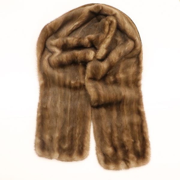 バロン BaRon ミンクファー コート ショールカラー ミドル丈 毛皮 茶