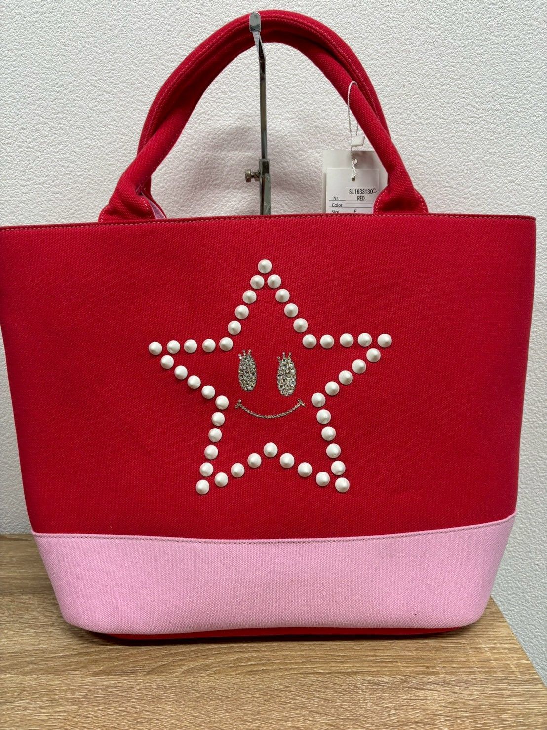 Star Lean スターリアン スマイルスタースタッズ トートバッグ レッド