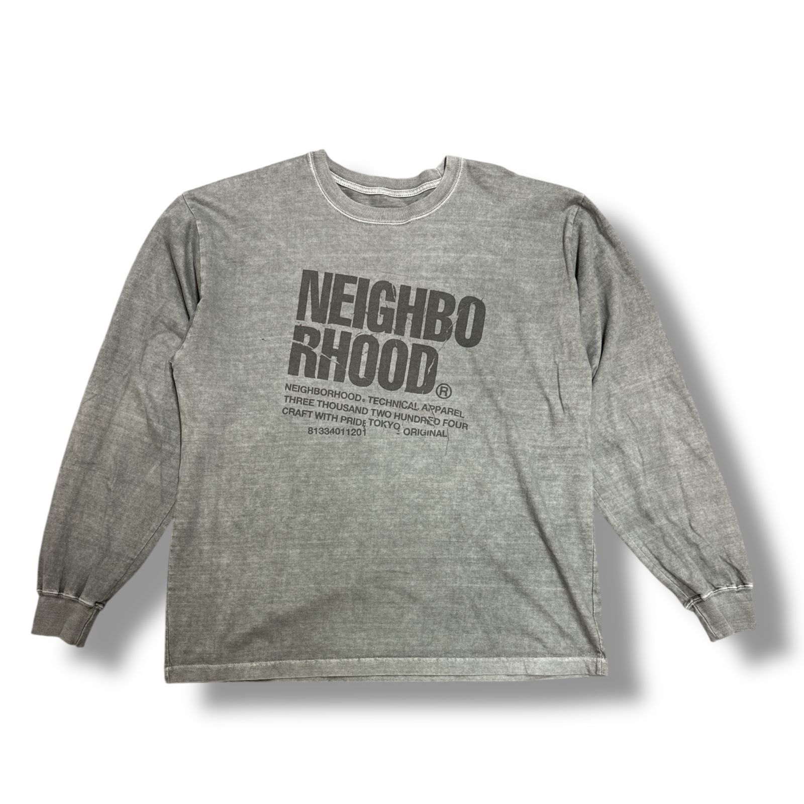 NEIGHBORHOOD 24AW NH . TEE LS-11 ロゴプリント ロングスリーブ Tシャツ カットソー ネイバーフッド 242PCNH-LT11 グレー系 L 94130A3 ...