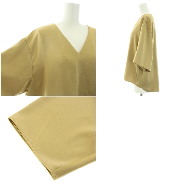 アイシービー iCB 22SS セットアップ 上下 Calm Vネックブラウス 半袖 4 M カーゴパンツ イージーパンツ 2 S とろみ素材 サテン サンドベージュ /YT - メルカリ