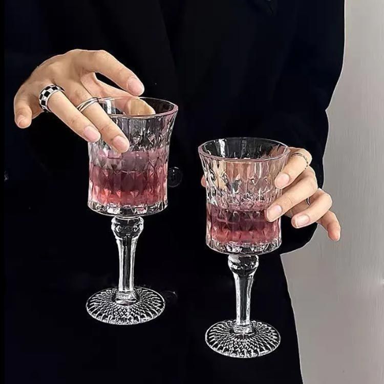 ゴブレット ティーカップ オシャレ ガラス 記念日 プレゼント ブランデーグラス ロマンティック カクテルグラス シャンパングラス 190ml デ - メルカリ