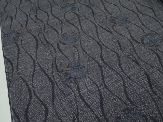 平和屋本店□極上 本場結城紬 重要無形文化財 奥順 100亀甲 立涌風景文