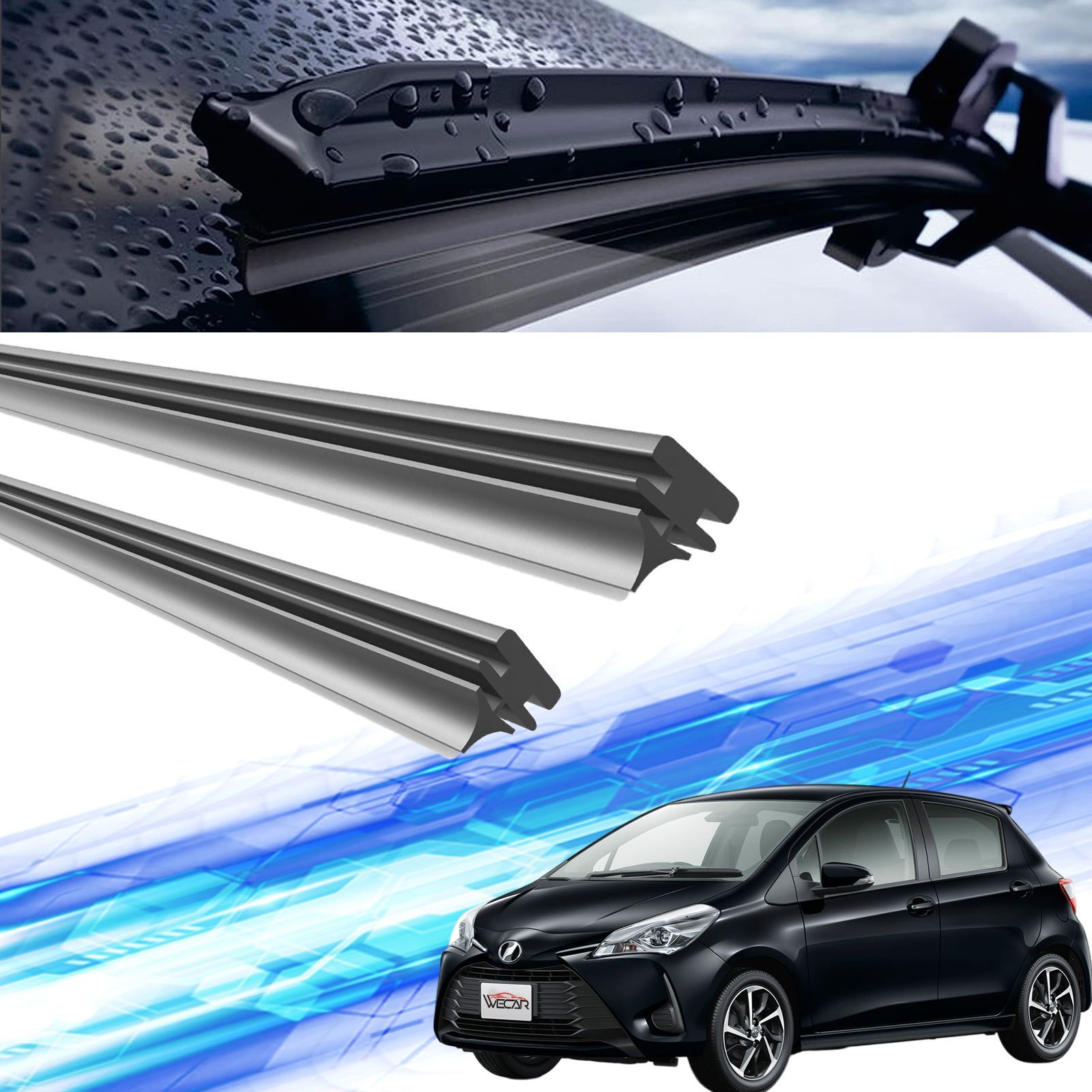 ヴィッツ ワイパー 替えゴム 適合サイズ 純正互換品 KSP130 NCP131 NHP130 NSP130 NSP135 H22.12～R2(2010.12～2020) 運転席 リア 2本 ...