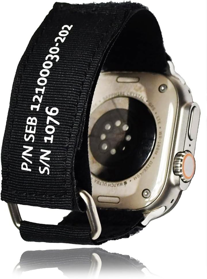 atelier CODEL atelierCODEL アップルウォッチ バンド ナイロン ベルト 防水 Ultra2/Ultra/10/9/8/7/6/SE/5/4/3/2/1 対応(ブラック ...