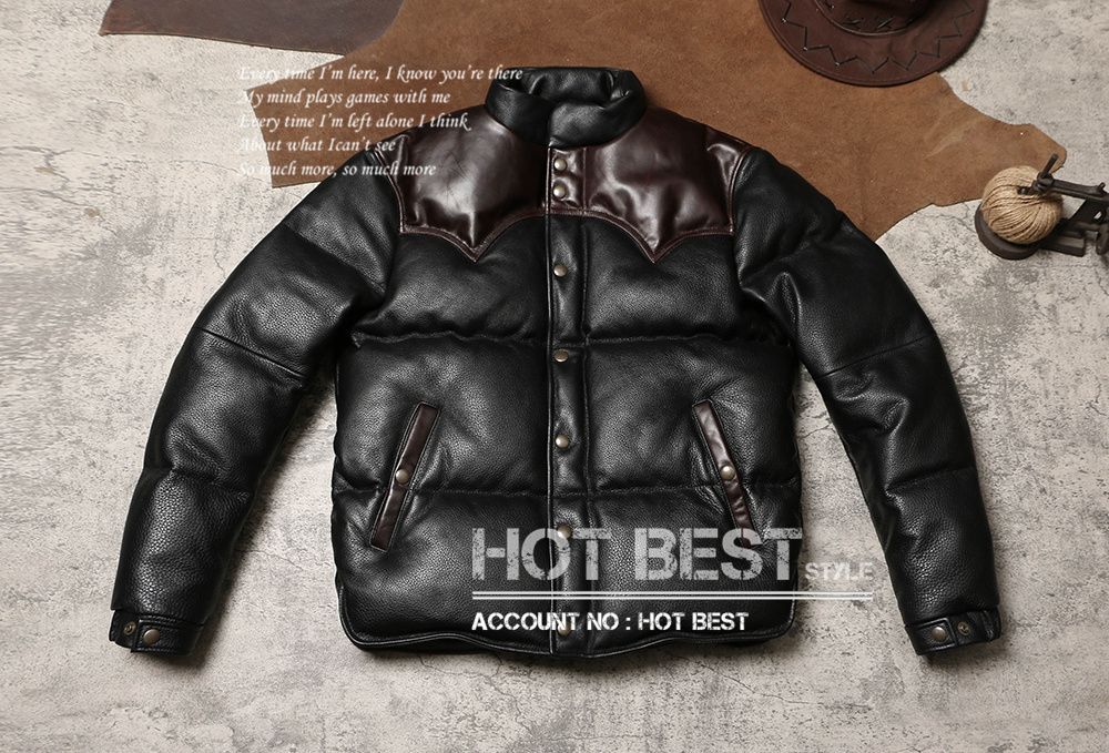 1.1mm カウハイド シングルライダース 400g レザーダウンジャケット