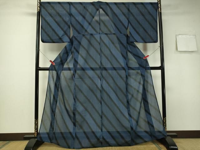 平和屋着物▽小紋 単衣 幾何学文様 洗える着物 AAAW7855fy