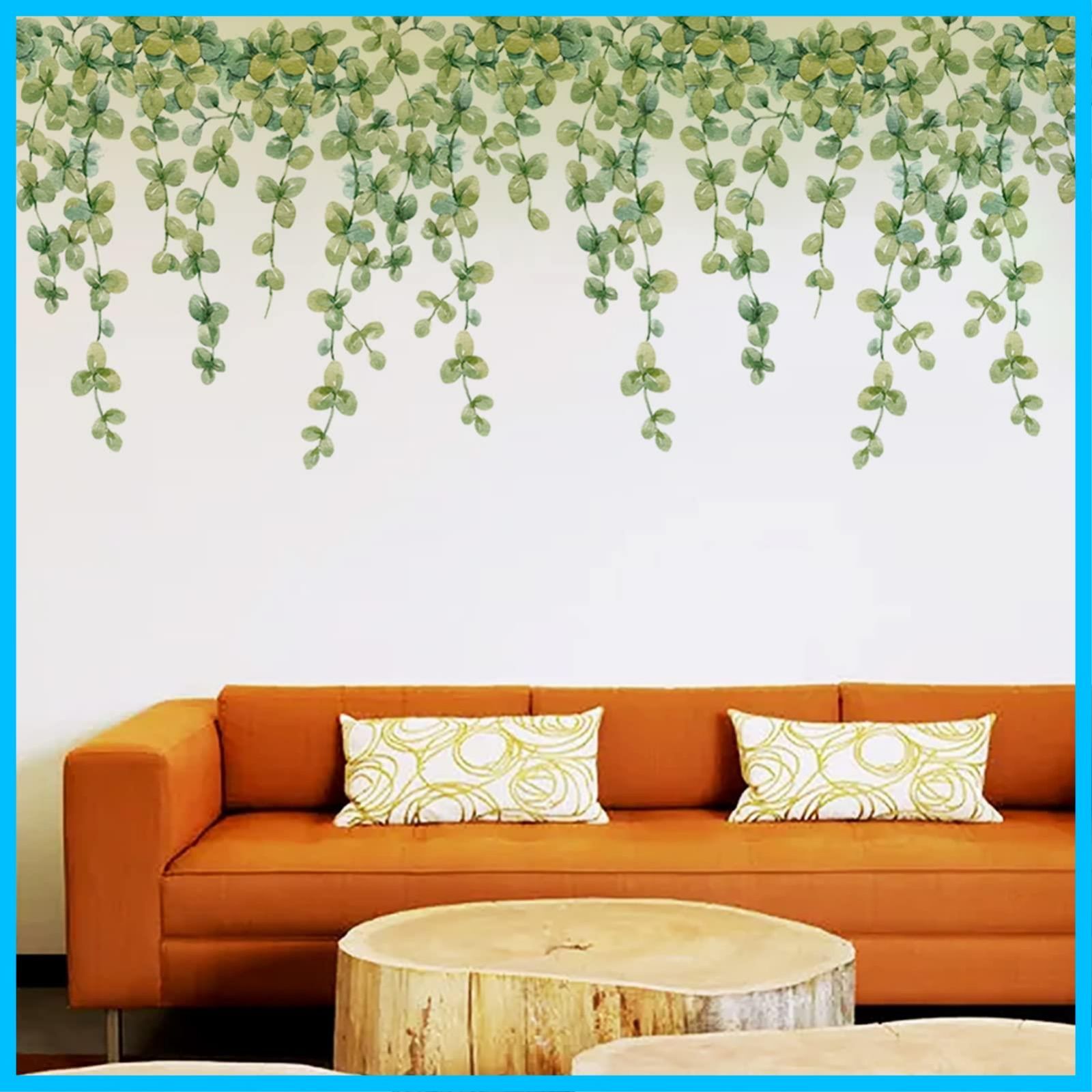 【在庫セール】壁紙シール 葉っぱ はがせる おしゃれ 北欧 緑の籐 リビングルーム 賃貸住宅 ベッドルーム 観葉植物 ウォールシール モノトーン ウォールすてっかー ウォールステッカー 防水 ...