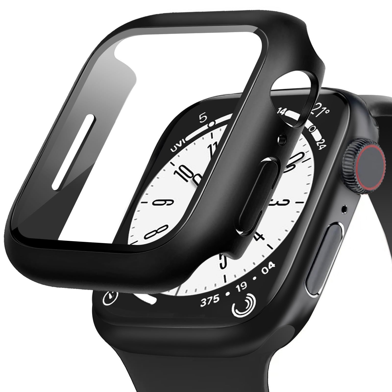 POLINK 対応 Apple Watch ケース Series 9/8/7/6/5/4/SE2/SE 45mm PC素材 強化ガラス ...