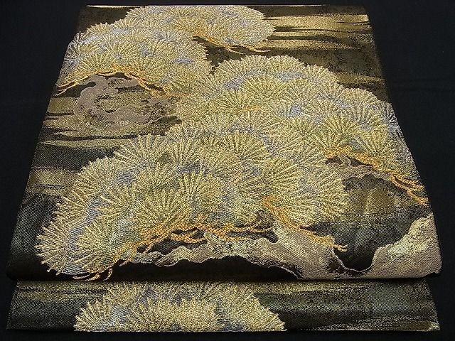平和屋1 極上 西陣 川島織物謹製 六通柄 本袋帯 松 黒地 金糸 逸品3s1284 - 平和屋 - メルカリ