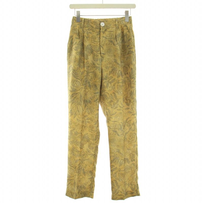 アメリヴィンテージ Ameri VINTAGE 22SS MILA LINEN LIKE TAPERED PANTS ミラリネンライクテーパードパンツ スラックス タック ジップフライ 花柄 ...