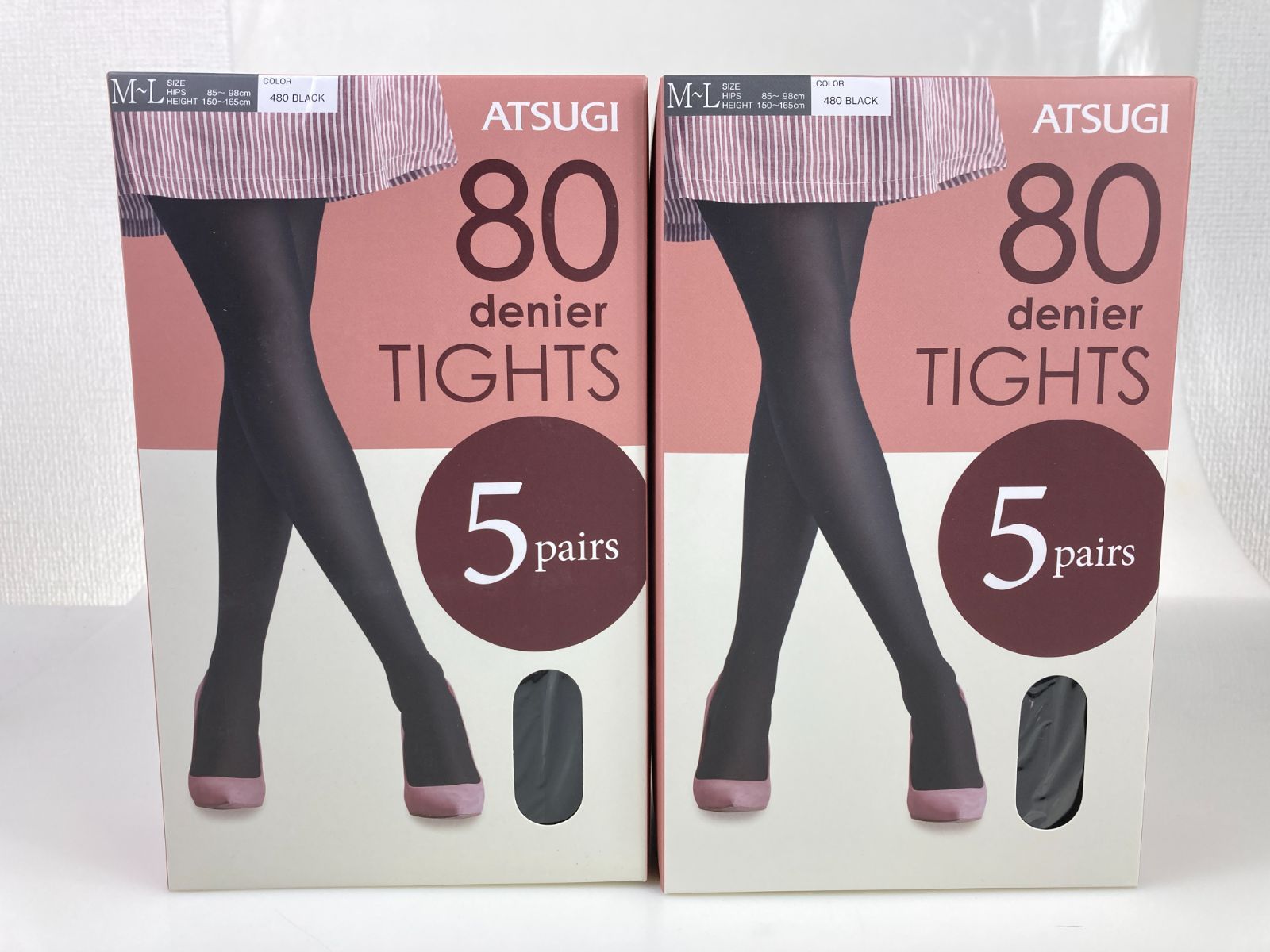 新品未使用 アツギ タイツ 80デニール 5足組セット×2箱 M～L ATSUGI ブラック 黒 送料無料 匿名配送 - メルカリ