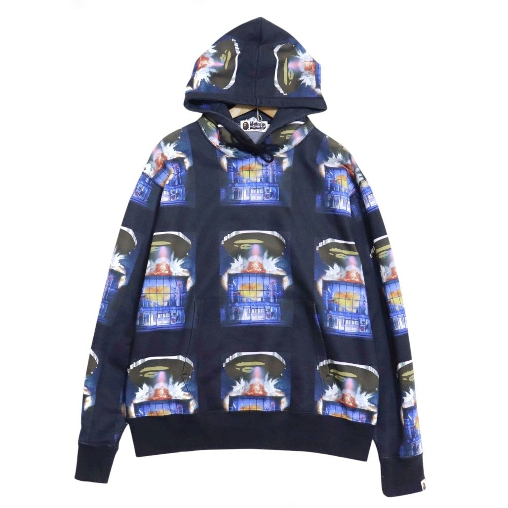 A Bathing Ape アベイシングエイプ 総柄 プルオーバーパーカー L A Bathing Ape アベイシングエイプ 総柄 プルオーバーパーカー L