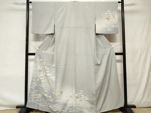 平和屋着物□訪問着 飛鶴文 暈し染め 金彩 正絹 逸品 caaw2754in