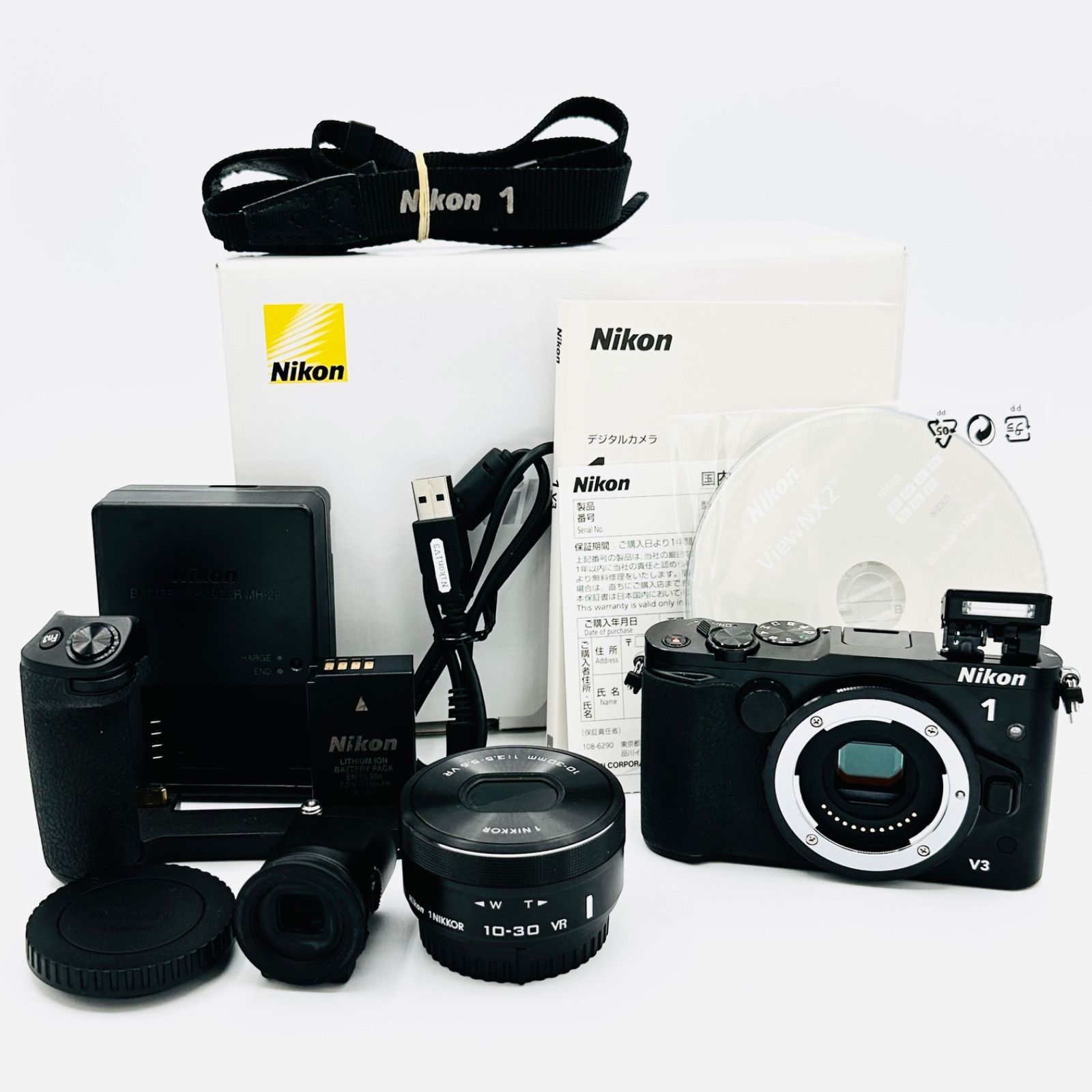 【美品】Nikon ミラーレス一眼Nikon 1 V3 プレミアムキット ブラック - メルカリ