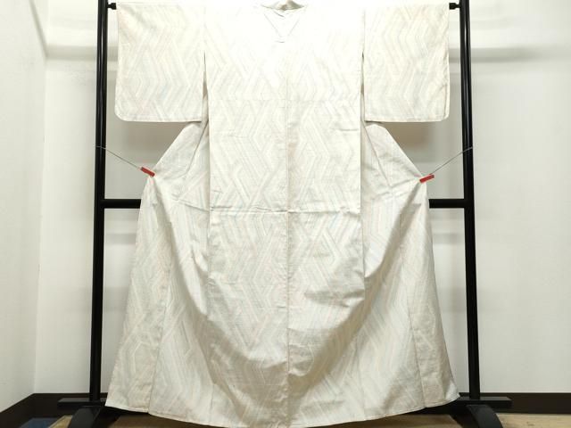 平和屋着物▽上質な紬 単衣 吉祥文 正絹 逸品 CAAQ0252vf