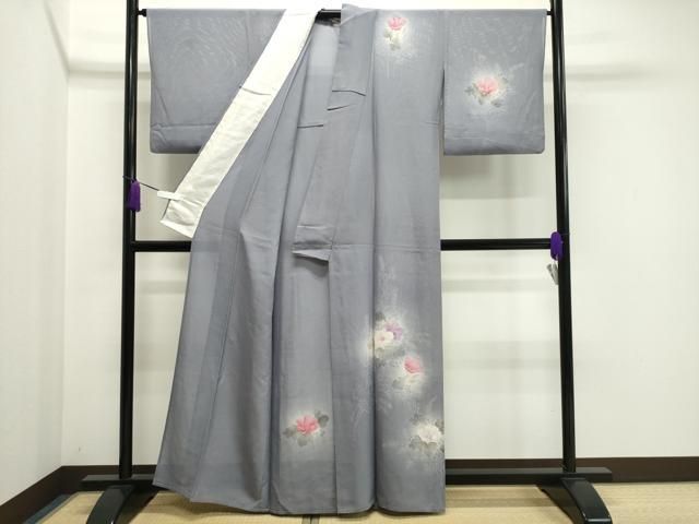 平和屋着物＊夏物 訪問着 絽 草花文 暈し染め 正絹 逸品 未