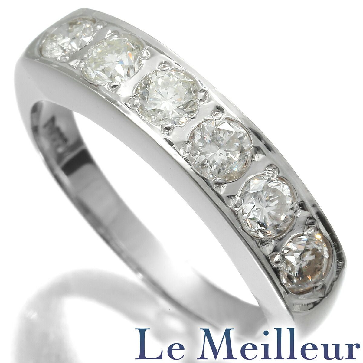 一文字リング SIクラス 6P 指輪 ダイヤモンド 1ct Pt900 15号 中古 プレラブド 返品OK - メルカリ