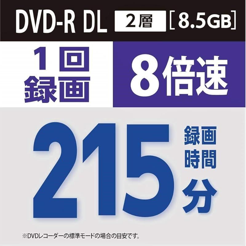 ビクター Victor 1回録画用 DVD-R DL CPRM 215分 5枚 片面2層 2-8倍速 VHR21HP5J1 0 - メルカリ