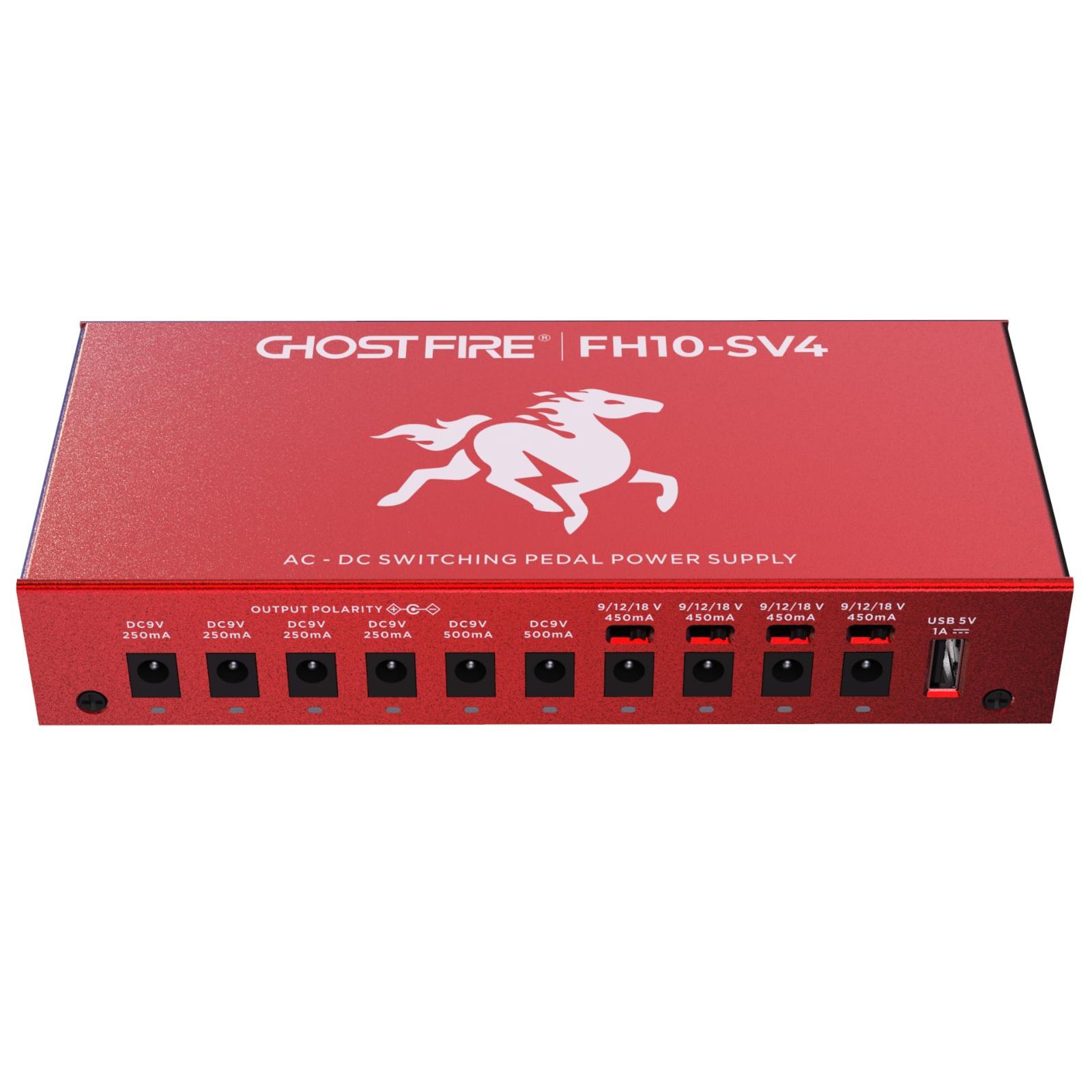 FH10-SV4 GHOSTFIRE エフェクター 電源 10チャネル DC 9V / 12V / 18V ギターエフェクター ケーブル ...