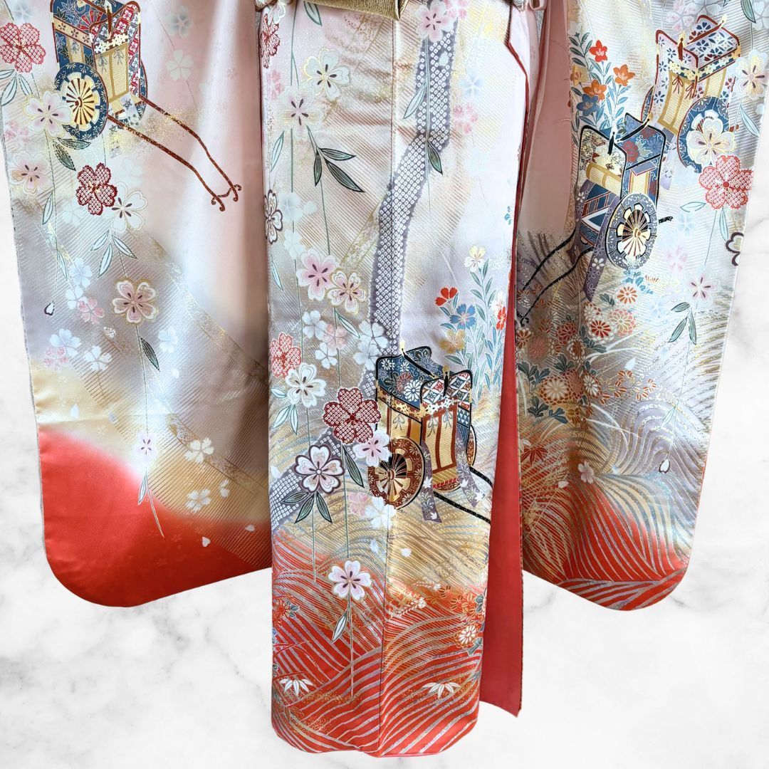 平和屋着物○豪華振袖 型染め 風景花鳥文 正絹 逸品 DAAT1288tw 楽天