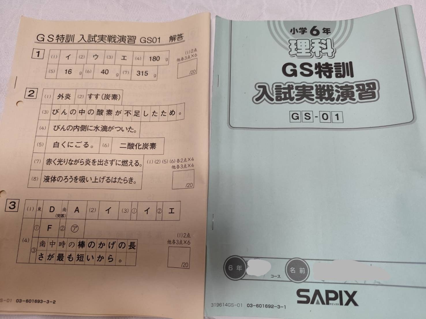 💖大人気中学受験SAPIX 小6理科GS特訓入試実践演習サピックス1～3解答付！ - メルカリ