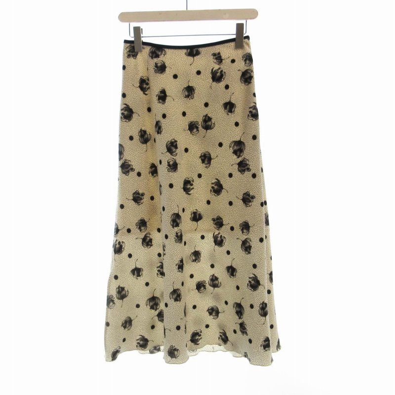 イエナ IENA 22SS ドットフラワーバイヤススカート マキシ ロング 花柄 36 白 ホワイト 黒 ブラック 22060900401110 /RO - メルカリ