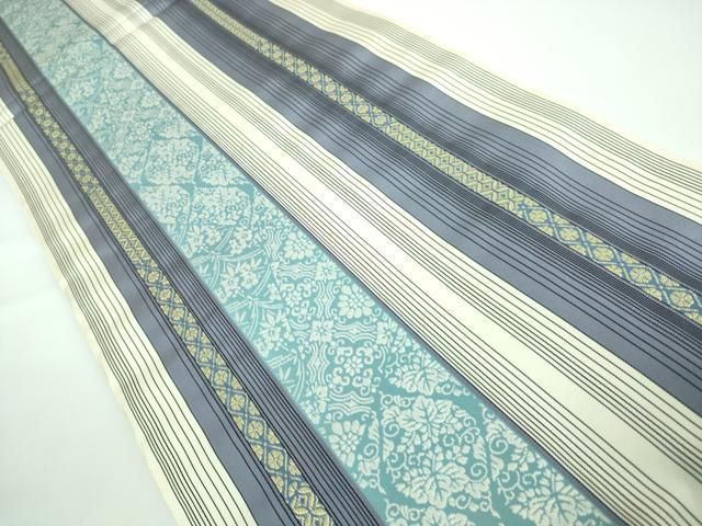 平和屋本店□極上 博多織人 黒木織物 本場筑前博多帯 両面 全通柄袋帯