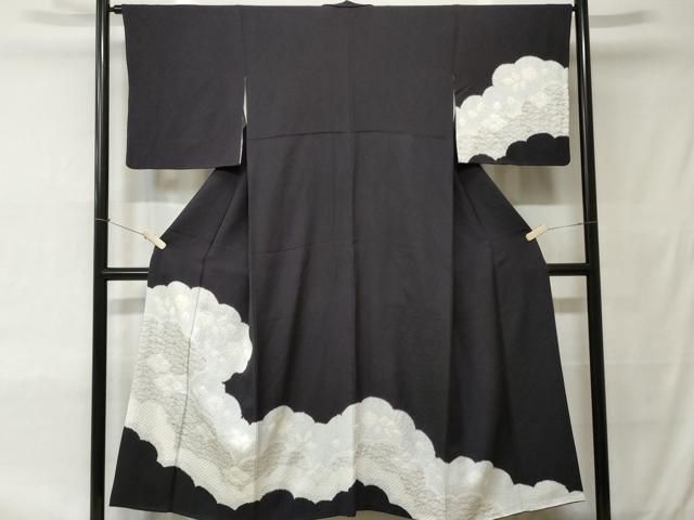 平和屋着物▽訪問着 単衣 雪芝文 金彩 正絹 逸品 AABA9142jh