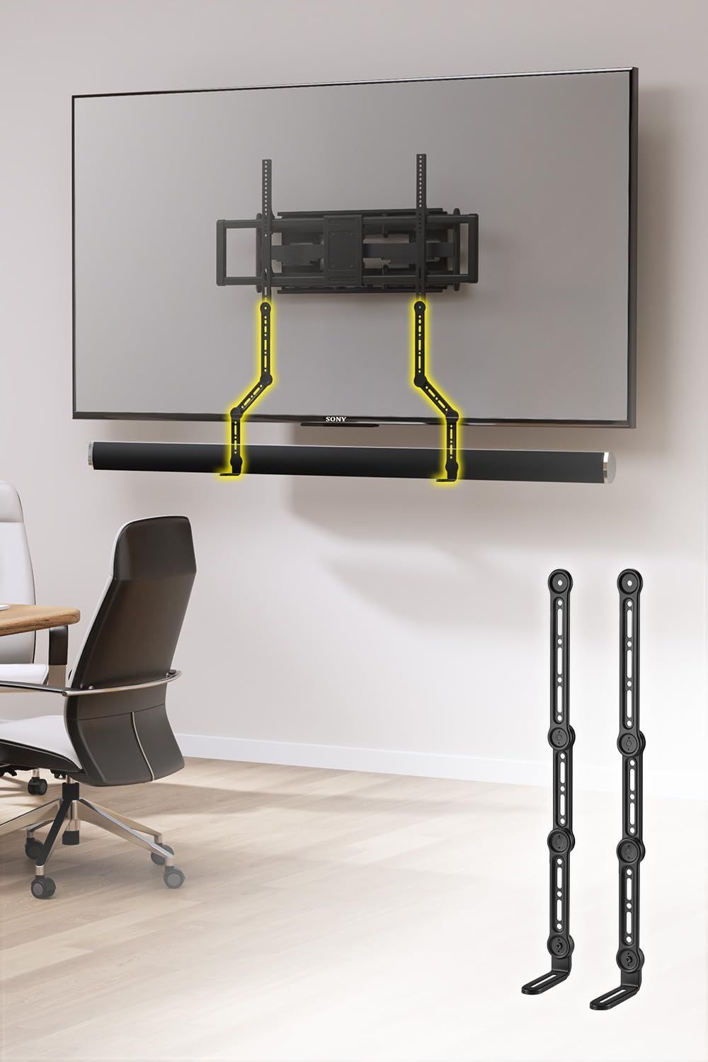 新品 イーサプライ サウンドバー マウントキット VESA取り付け 専用金具 スピーカーマウント テレビの上下 吊り下げ モニター設置 EEX-VESAIT03 - メルカリ