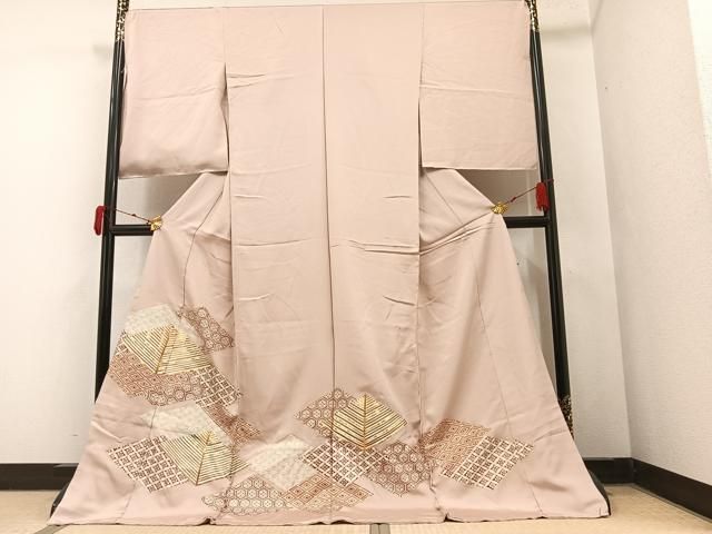 平和屋着物○訪問着 駒刺繡 絞り 辻が花 暈し染め 金糸 金彩 正絹