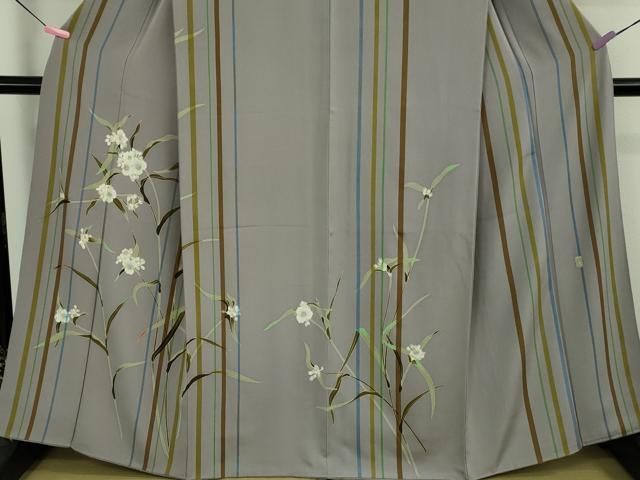 平和屋本店□極上 本加賀友禅作家 奥田勝将 訪問着 山百合 半色地 逸品